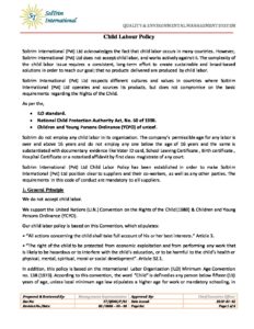 03-P03 - Child Labour Policy - SolTrim International (Pvt) Ltd